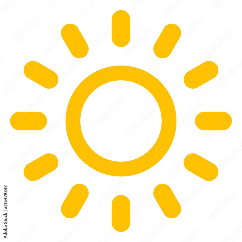 Sonne icon als Vektor auf einem isolierten Hintergrund Stock Vector ...