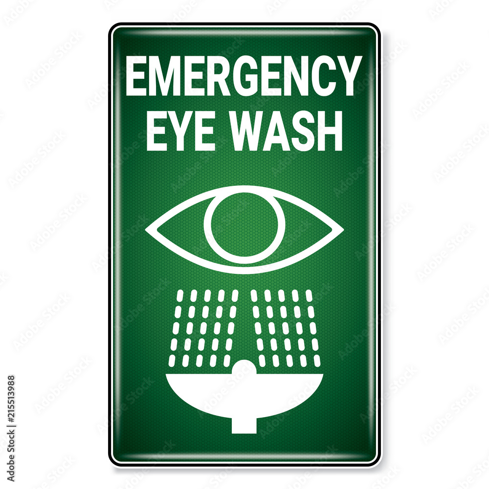 Vector and illustration graphic style,Emergency Eye Wash Symbol, label ...