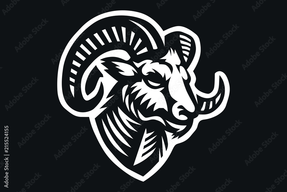 RAM mascot logo illustration Stock Vector | Adobe Stock