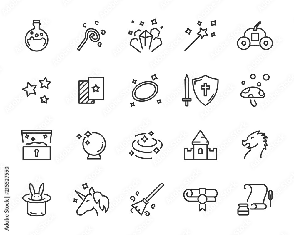 set of fantasy vector icons Stock Vector | Adobe Stock