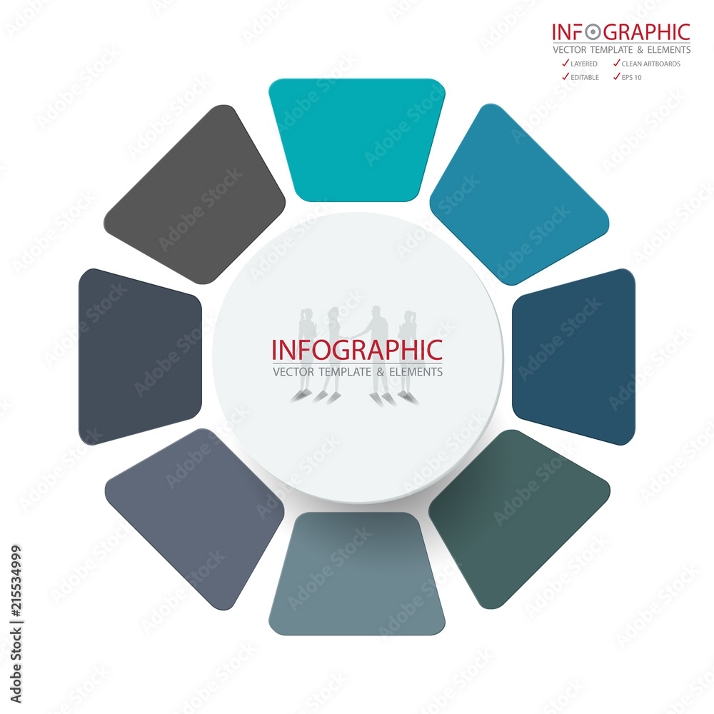 Vector abstract element infographics 8 option. Design for business or ...