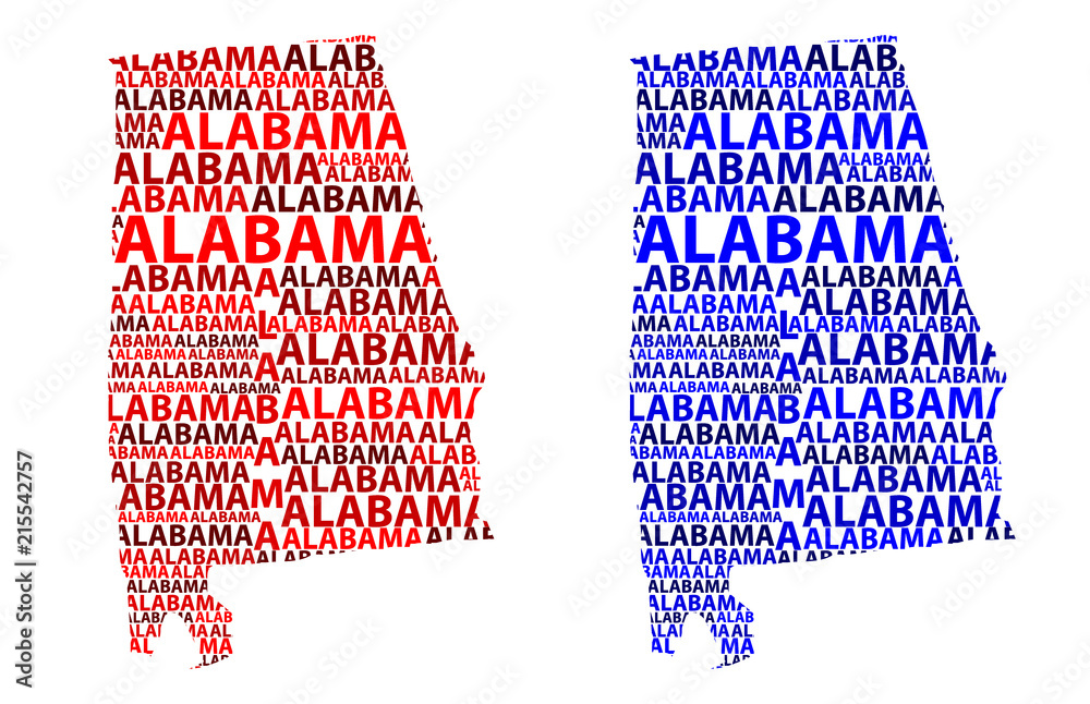 Sketch Alabama (United States of America) letter text map, Alabama map ...