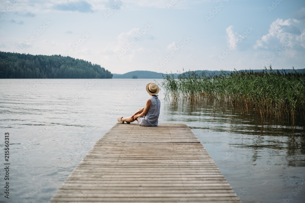 Happiness in Nature. Self-reflection, meditation. Stock Photo | Adobe Stock