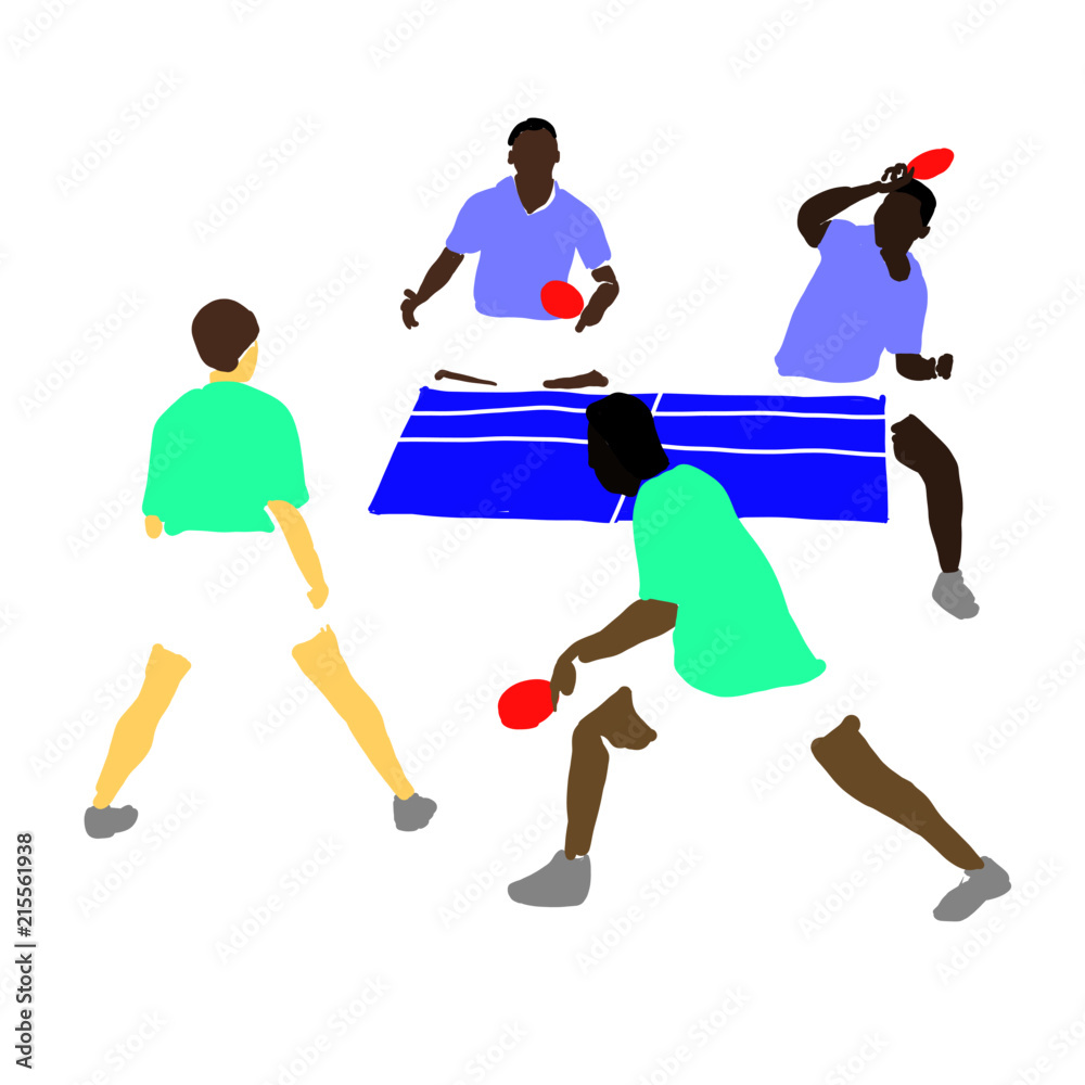 table tennis double Stock Vector | Adobe Stock