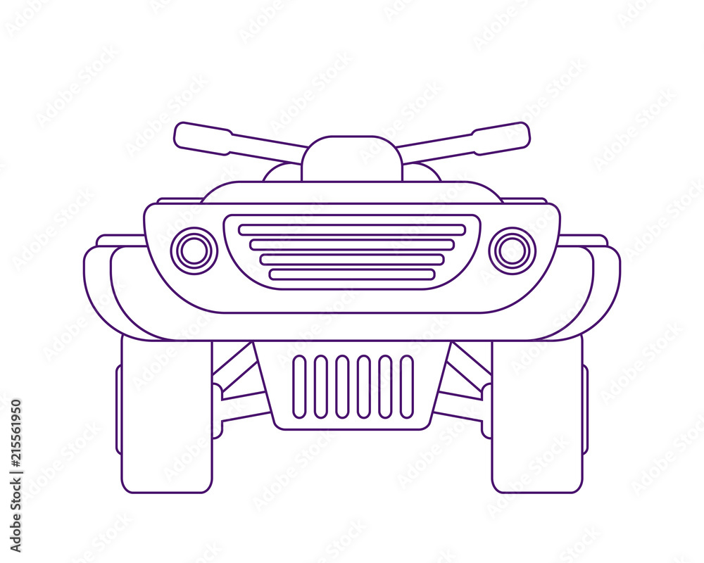 ATV quad bike. Front view vector illustration. Stock Vector | Adobe Stock