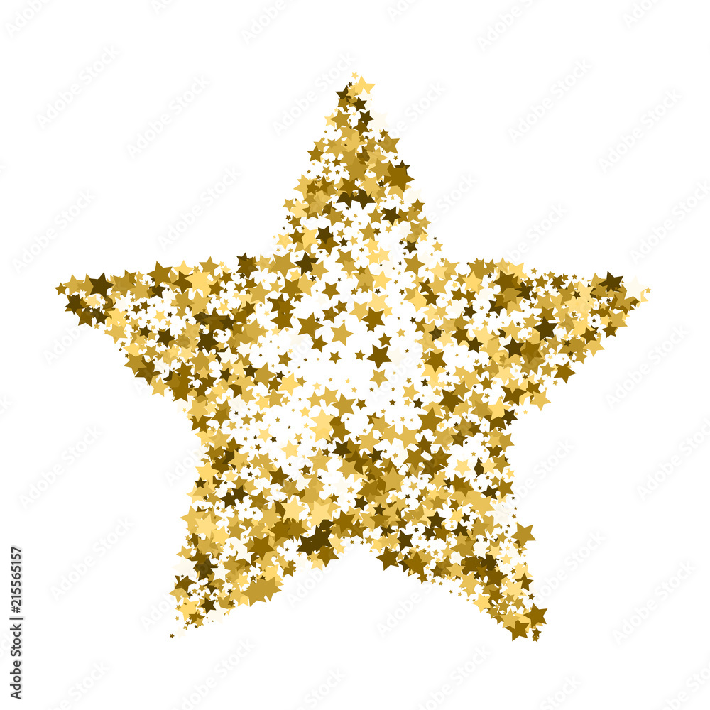 Golden star vector banner. Simple form. Template , card, vip, exclusive ...