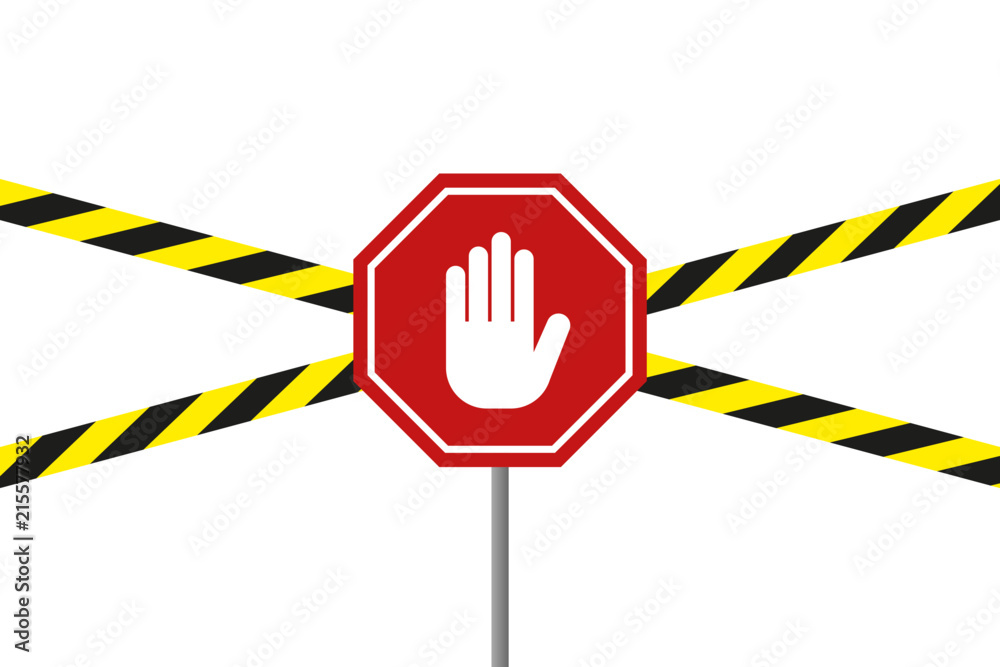 Stop sign. Danger strip. Vector. Stock Vector | Adobe Stock