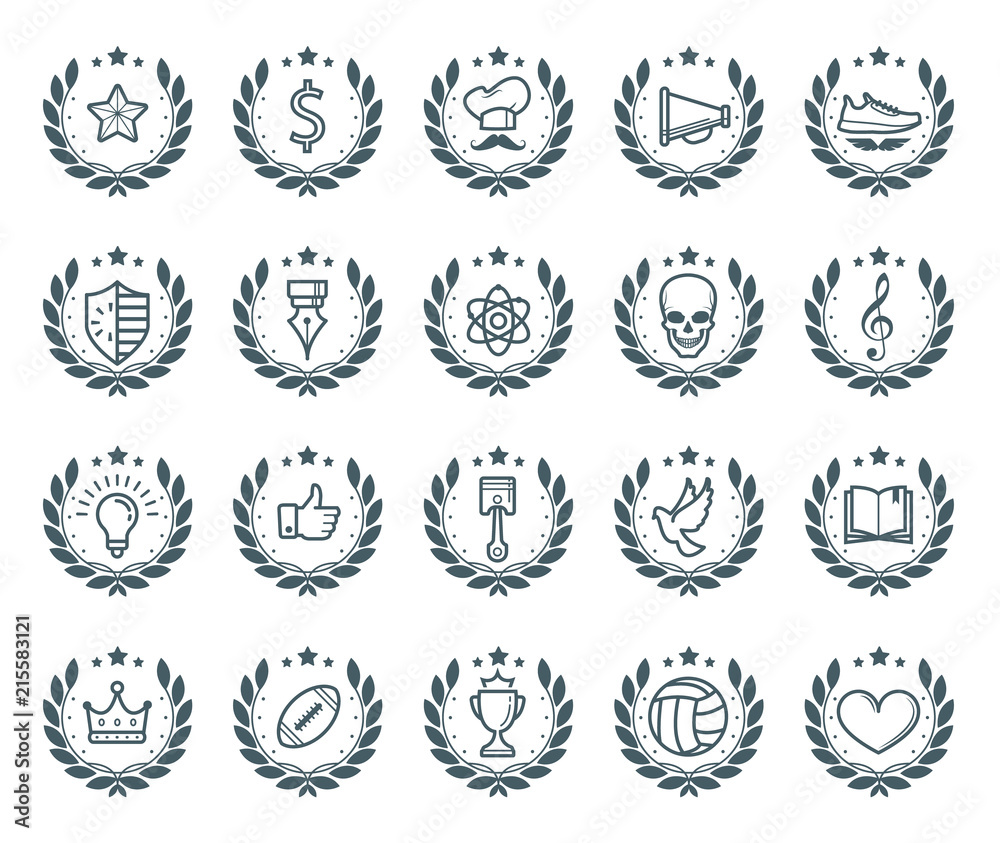 Flat Achievement Badges. Achievement badges for awards or applications ...