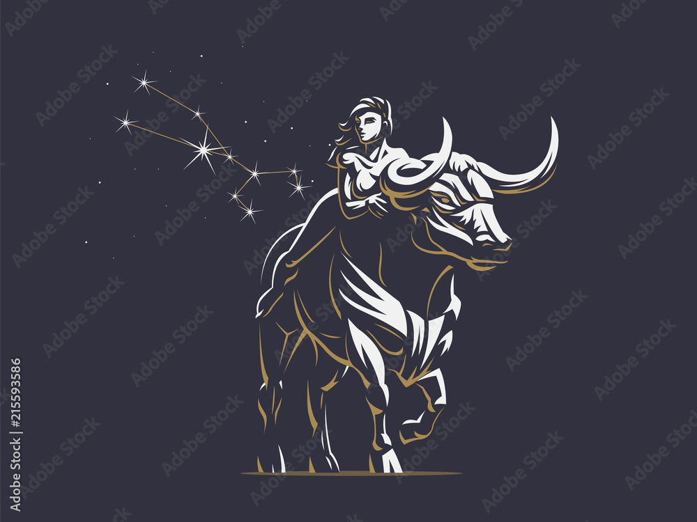 Sign of the zodiac Taurus. Bull. Vector illustration. Stock Vector ...