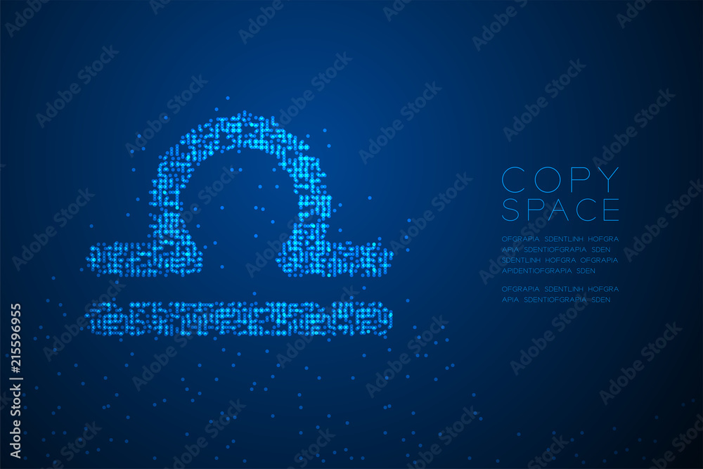 Abstract Geometric Bokeh circle dot pixel pattern Libra Zodiac sign ...