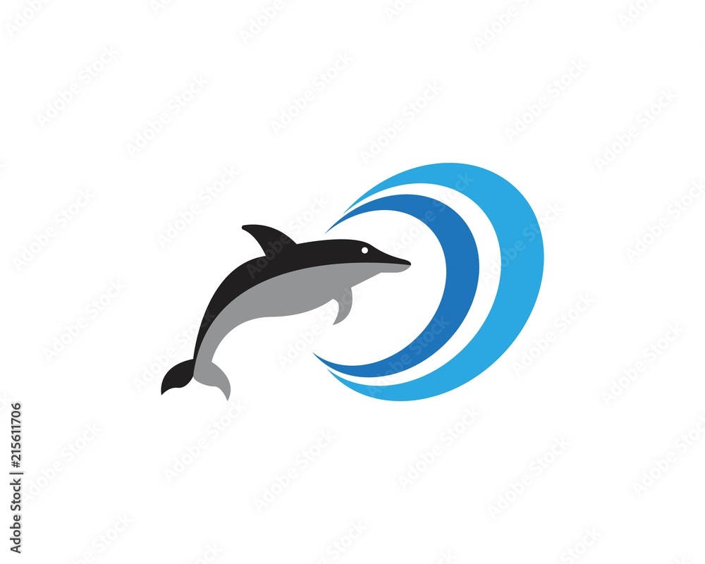 Dolphin fish logo vector template Stock Vector | Adobe Stock