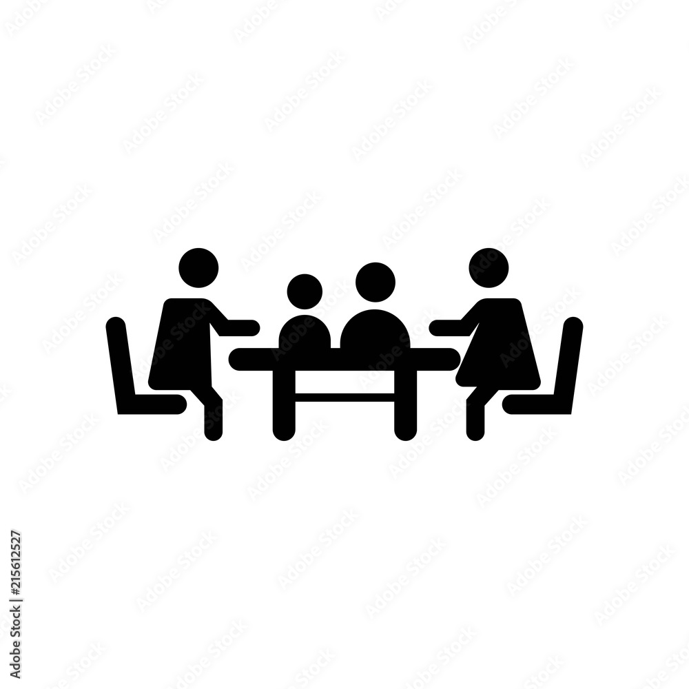 Familiar meeting on table icon vector icon. Simple element illustration ...