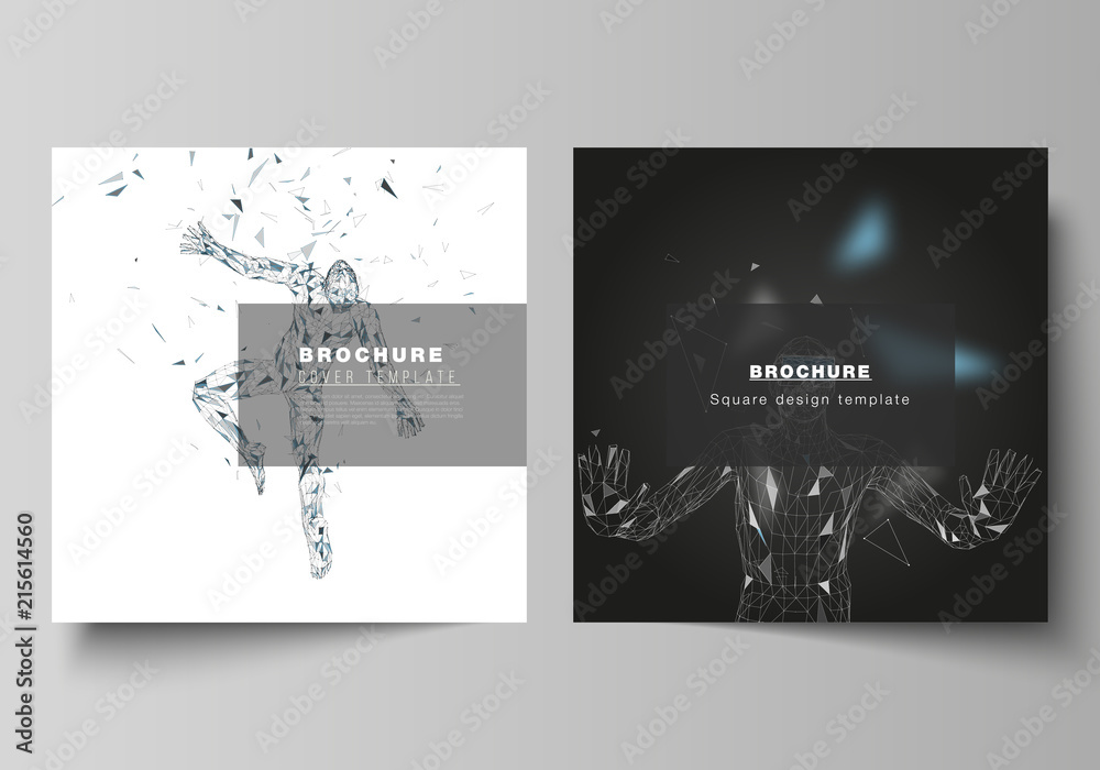 Minimal vector illustration of editable layout of two square format ...