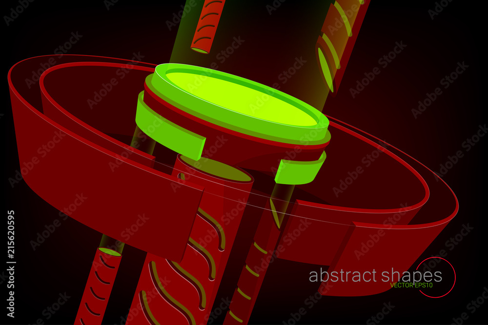 Abstract red swirling shapes scene motion graphics concept vector ...