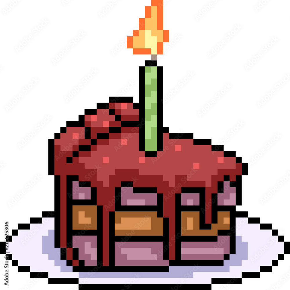 vector pixel art cake sweet snack Stock Vector | Adobe Stock
