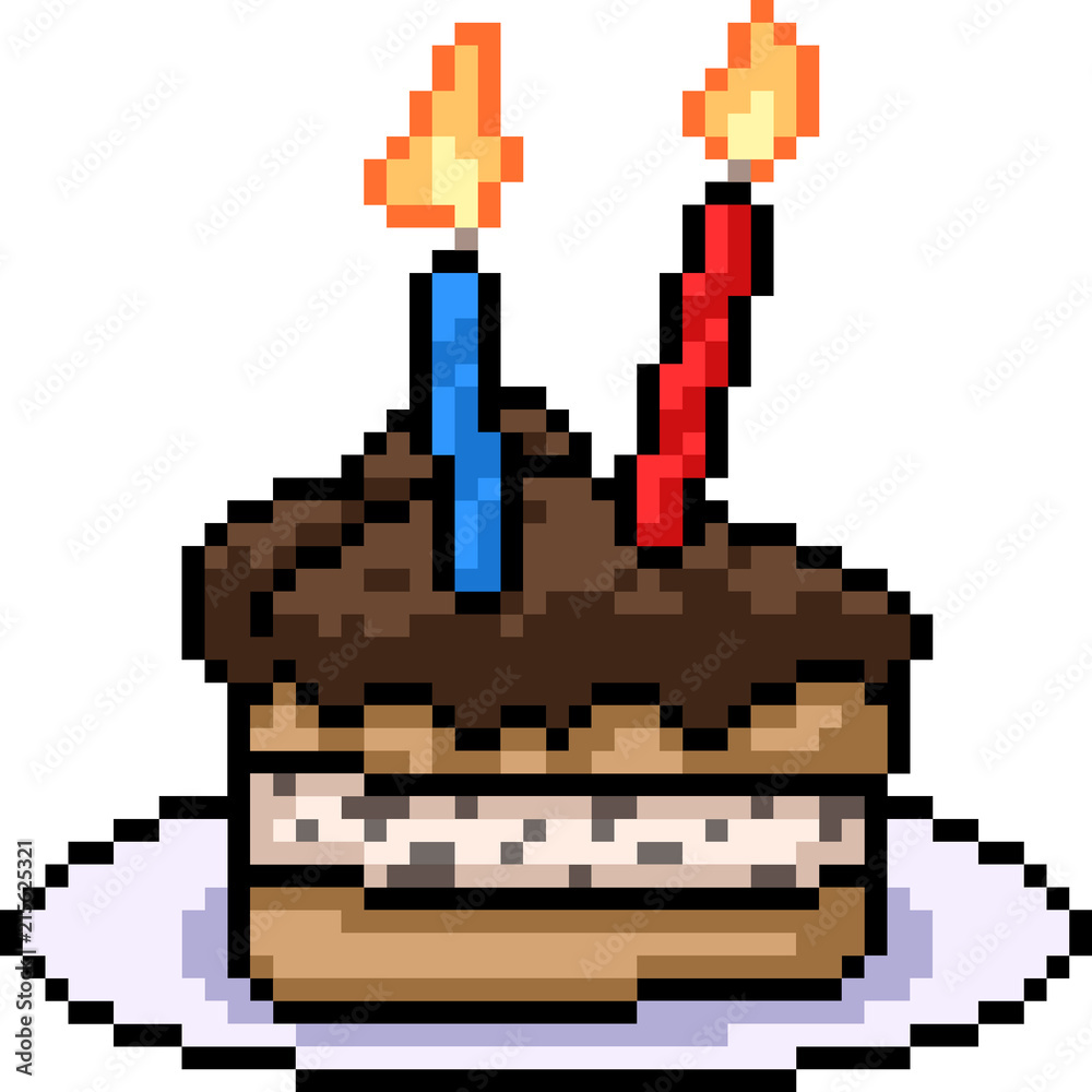 vector pixel art cake sweet snack Stock Vector | Adobe Stock