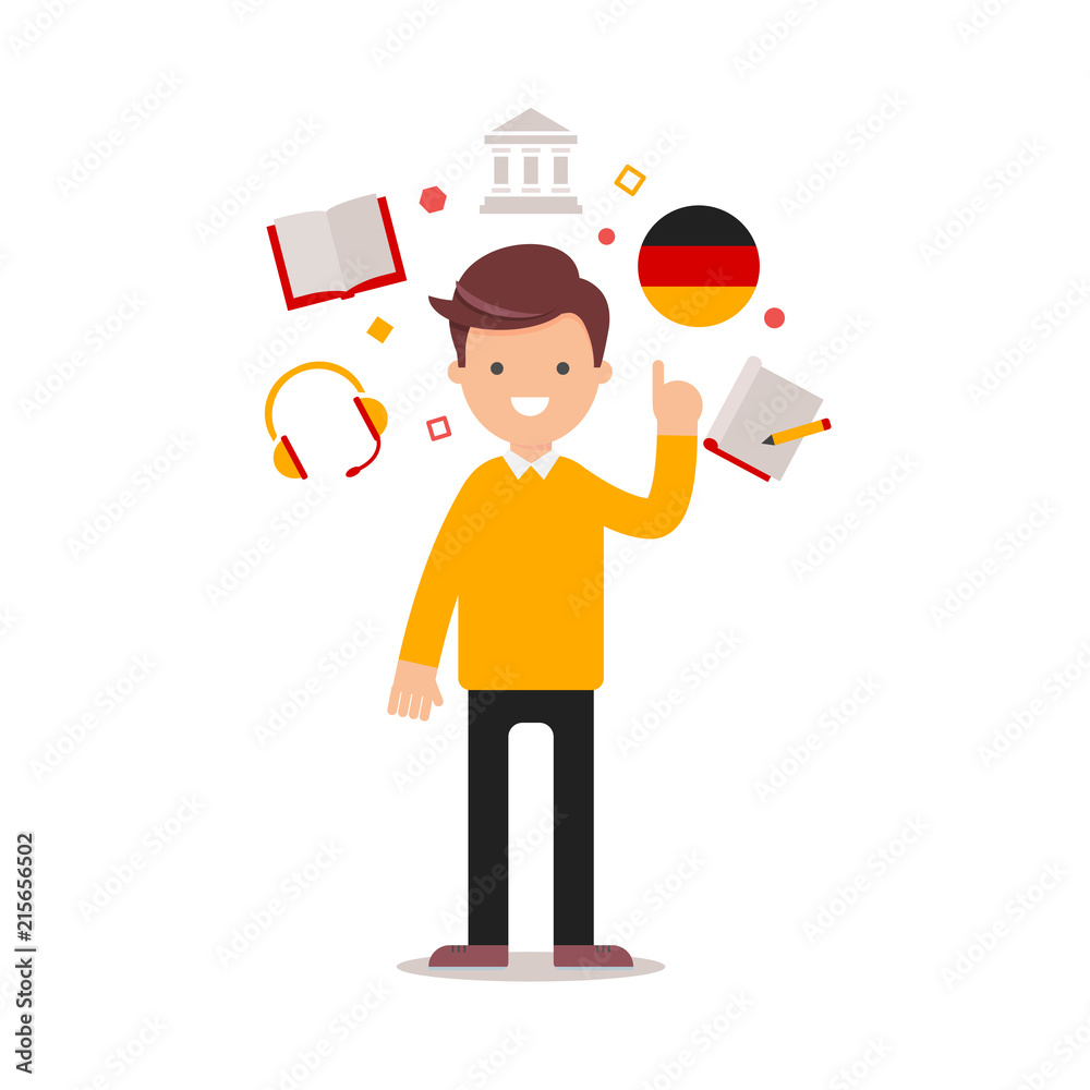 Language learning German teacher Stock Vector | Adobe Stock
