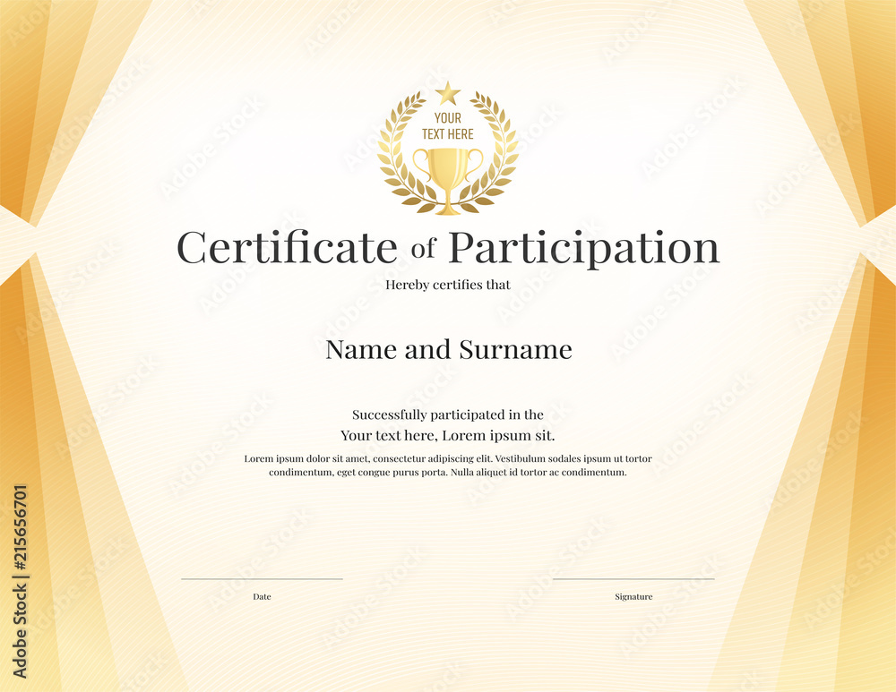Certificate Of Participation Border