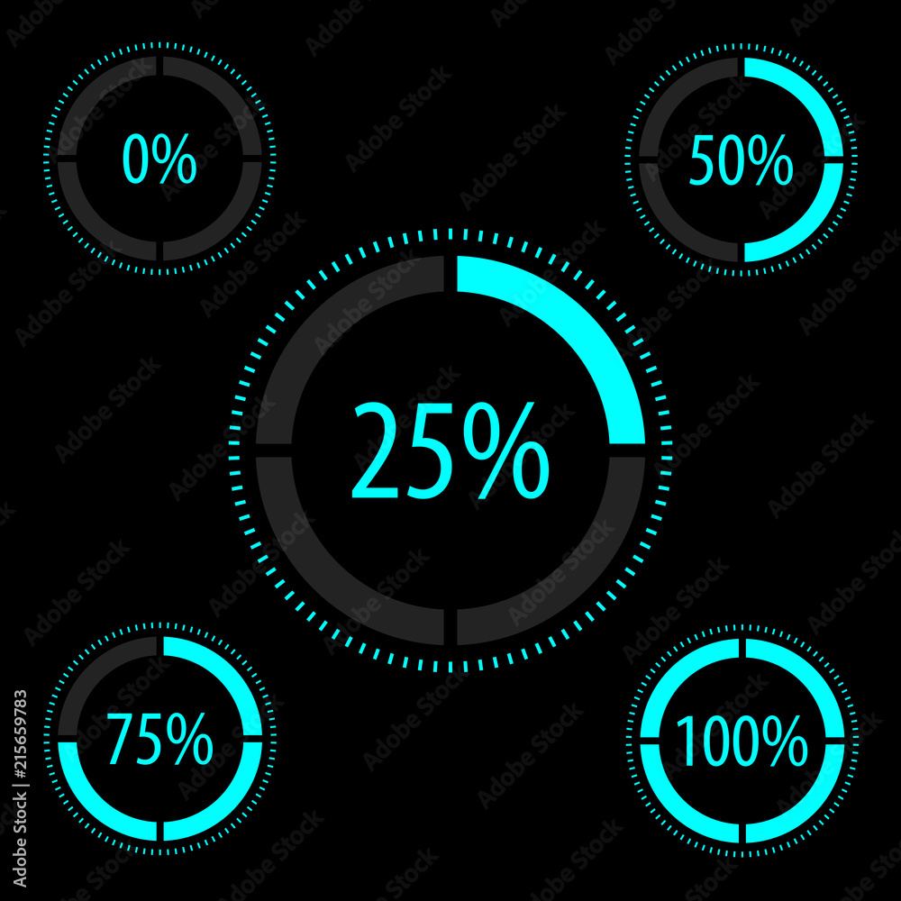 Circular progress icon set. Vector illustration. Stock Vector | Adobe Stock
