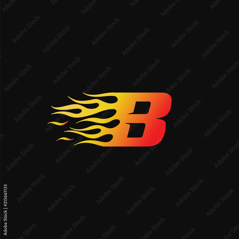 letter B Burning flame logo design template Stock Vector | Adobe Stock