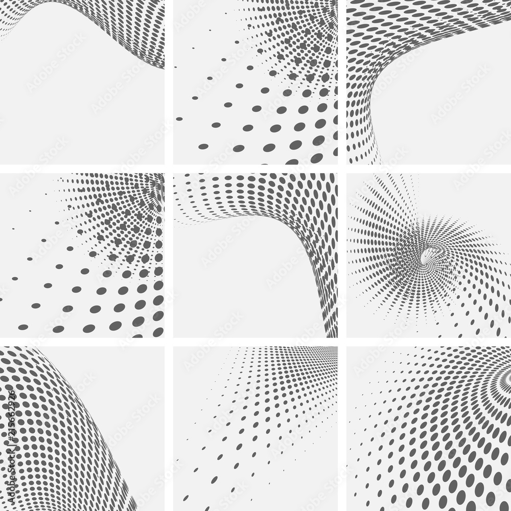 Set of dotted abstract forms. Vector illustration. Stock Vector | Adobe ...
