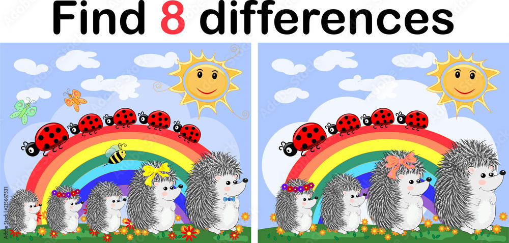 Find the differences between the pictures. Children's educational game ...