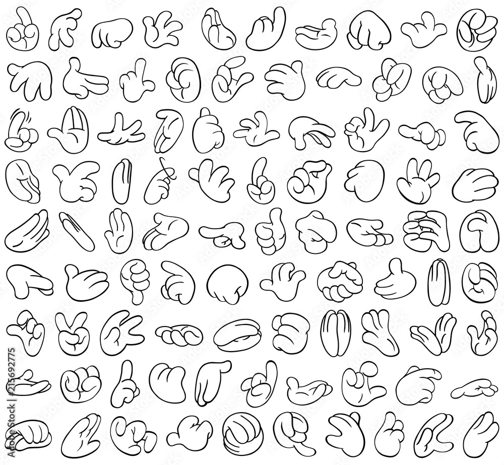 cartoon hands set 1 Stock Vector | Adobe Stock
