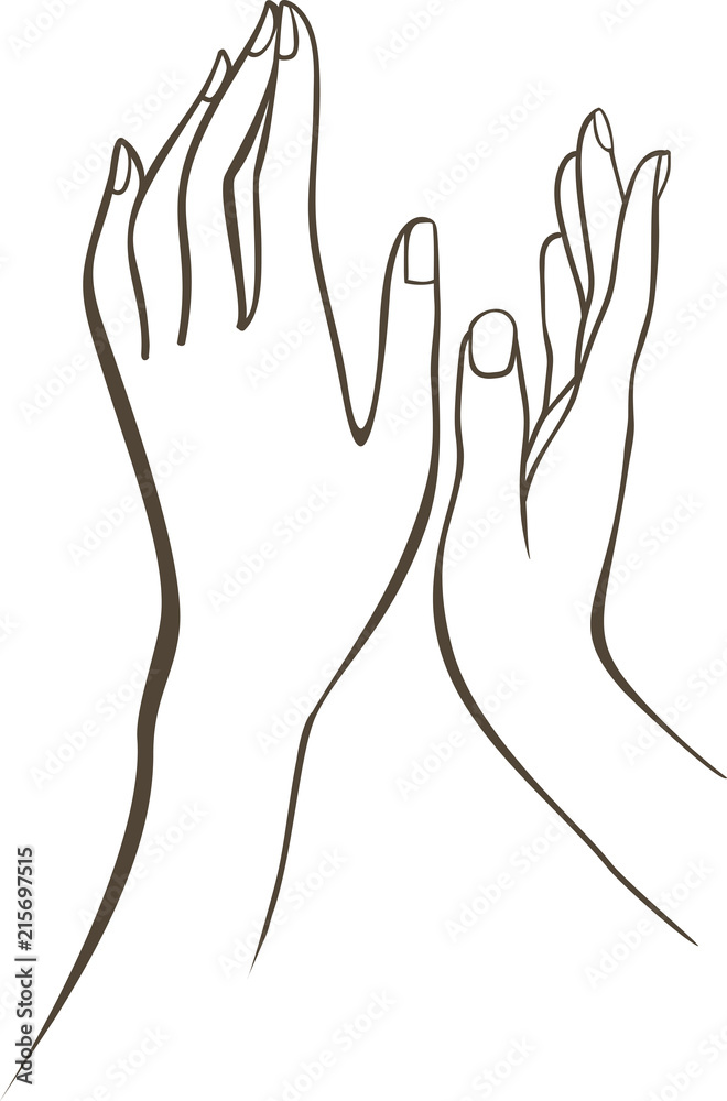 Female hands outline drawing Stock Vector | Adobe Stock