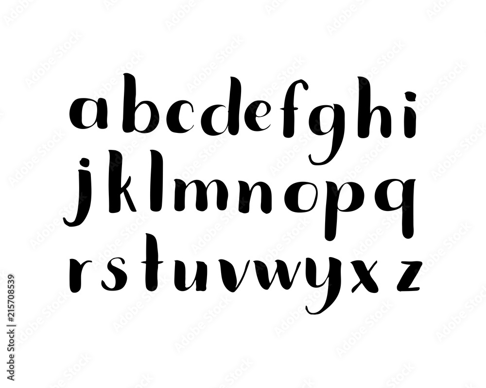 Handwritten lettering vector font aphabet Stock Vector | Adobe Stock