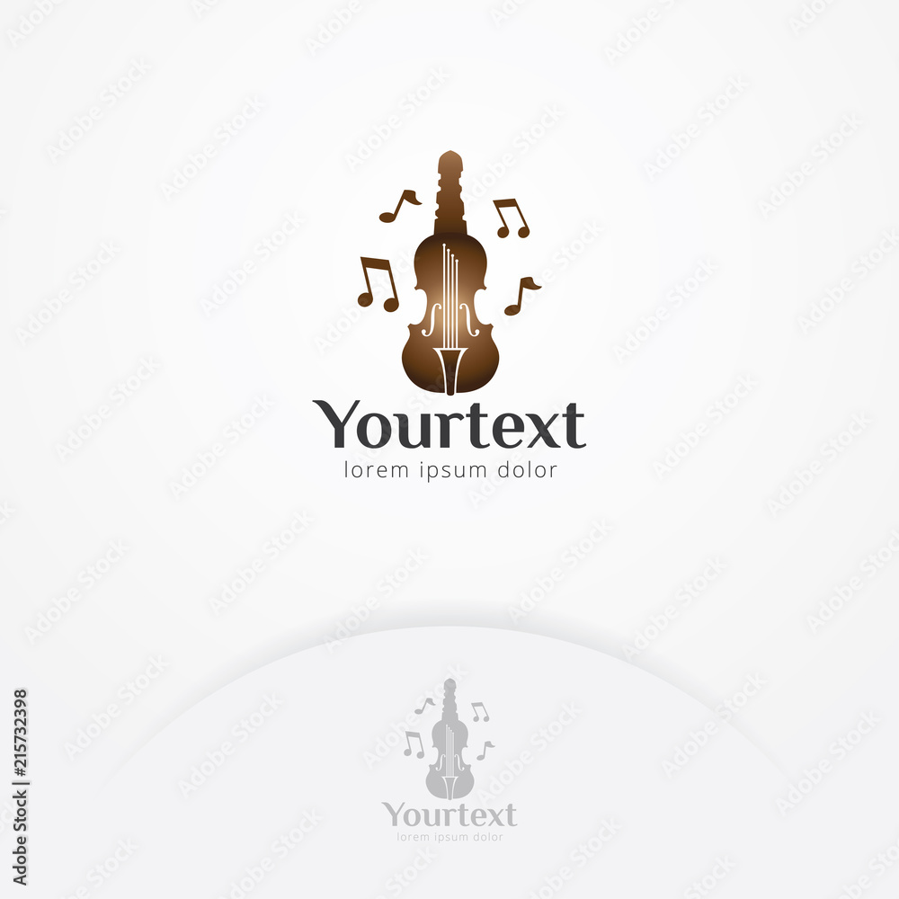 Key of violinist logo design, Illustrations of classical violin music ...