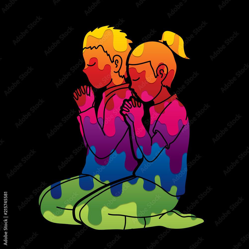 Boy and Girl pray together, Prayer, Christian praying children pray ...