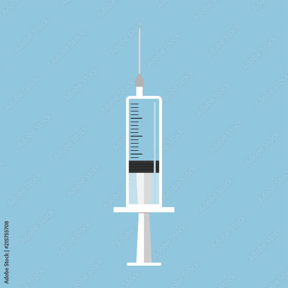 Syringe icon. Empty syringe for injection. Flat design. Vector. Stock ...