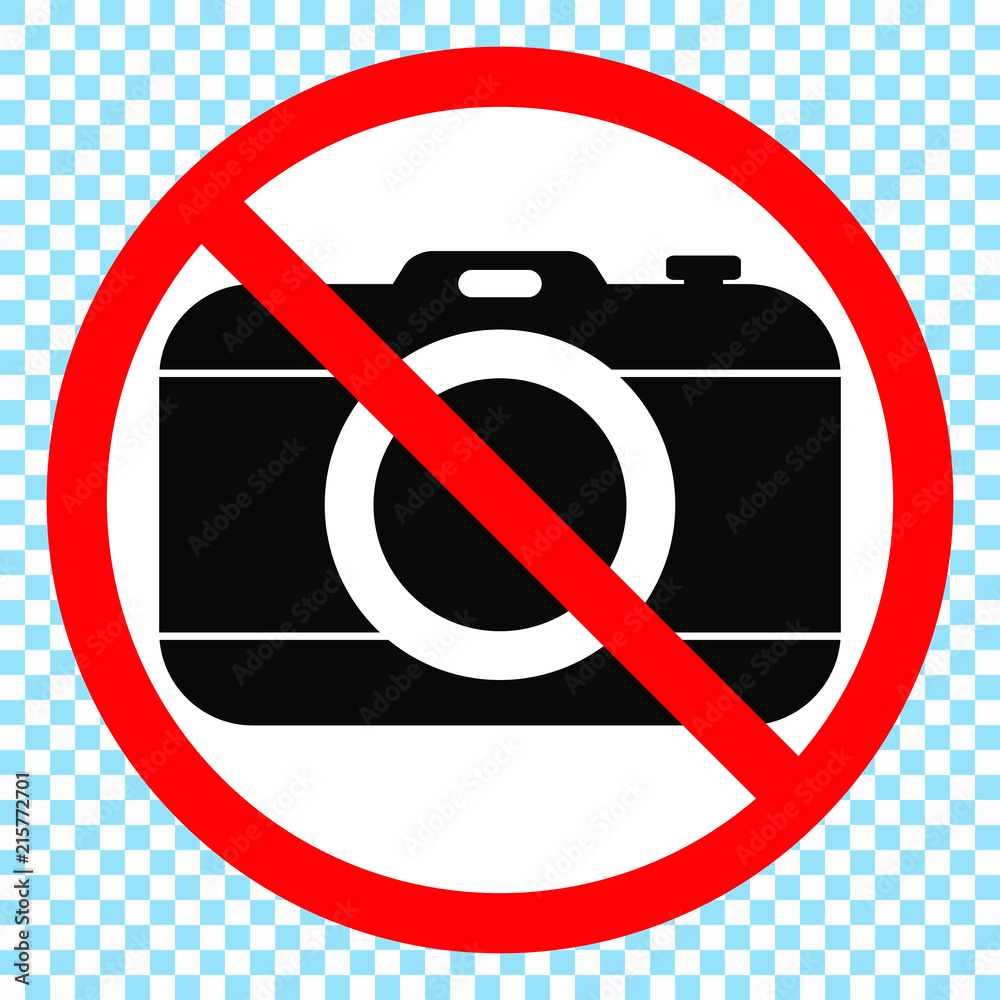 Vetor de No cameras allowed sign. Red prohibition no camera sign. No ...