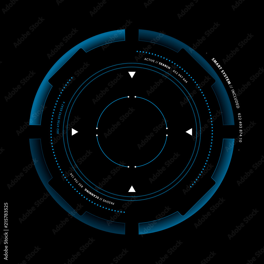 Sci fi futuristic user interface. Vector illustration. Crosshair ...