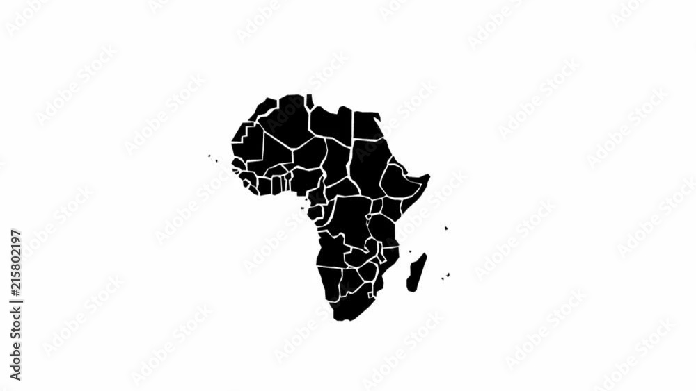 Animated map of Africa with countries Stock Video | Adobe Stock