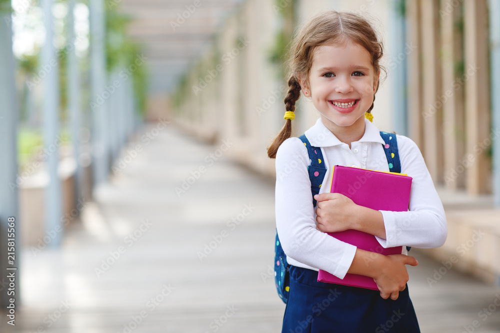 child girl schoolgirl elementary school student. Stock Photo | Adobe Stock