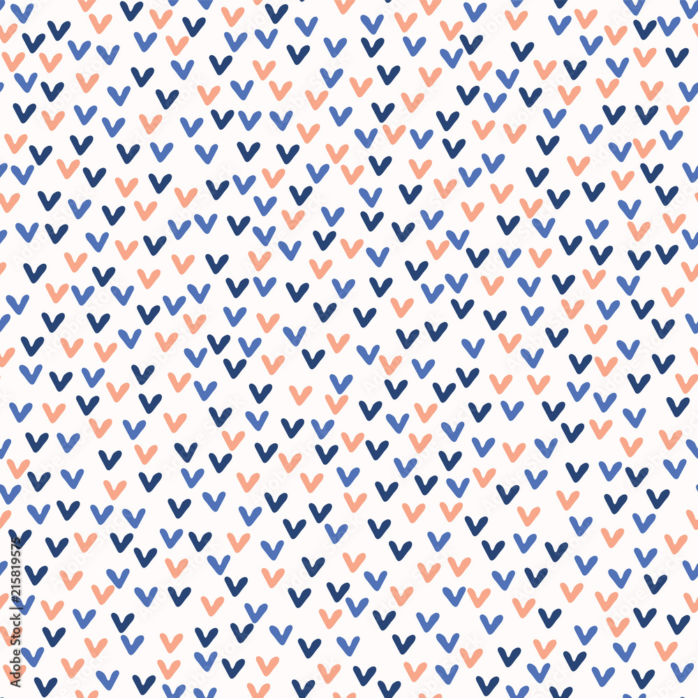 Ditsy Doodle Love Hearts Vector Pattern, Modern Seamless Background ...