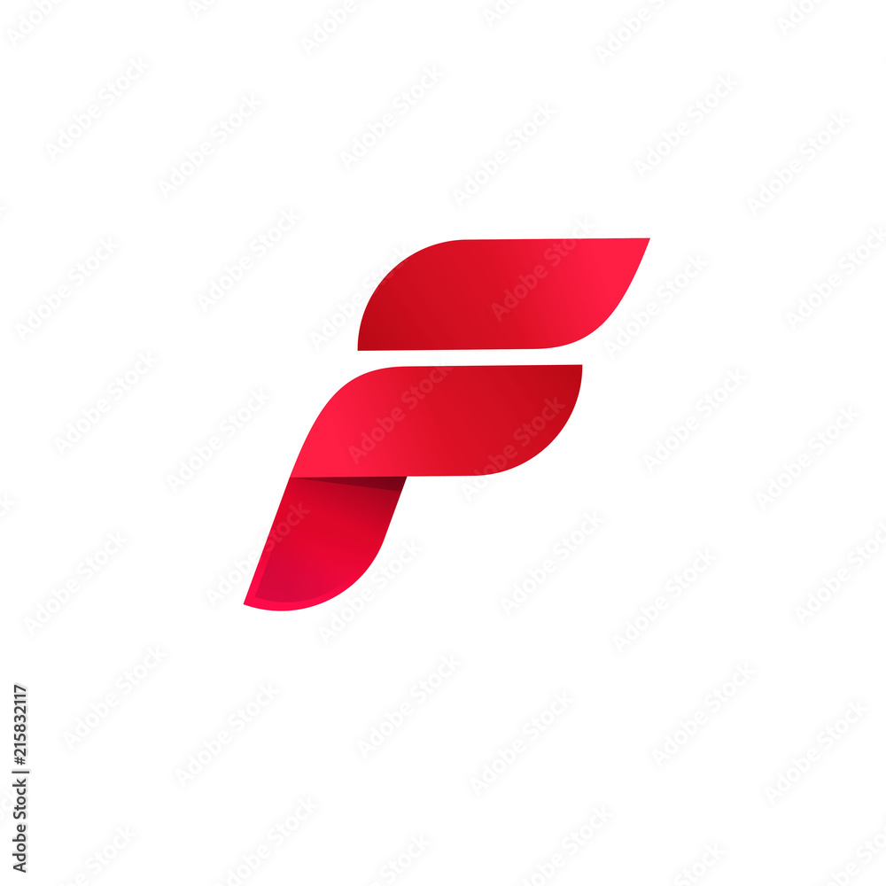 Letter f logo vector, elegant gradient red color abstract symbol ...