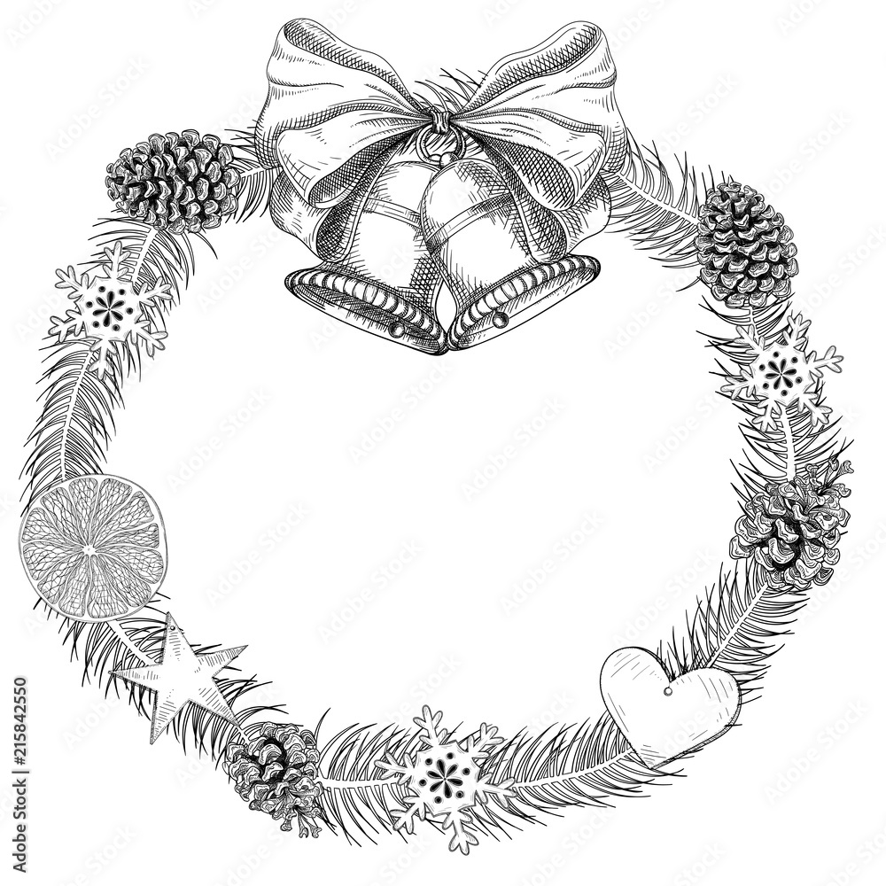 Christmas Wreath Outline