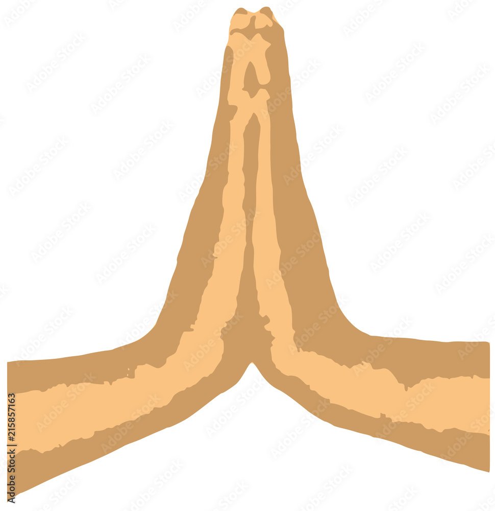 praying folded Hands in Indian traditional welcome gesture isolated on ...