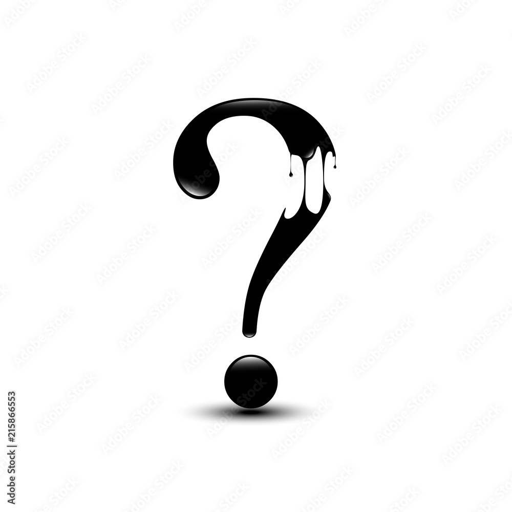 Black dripping shiny question mark vector illustration Stock Vector ...