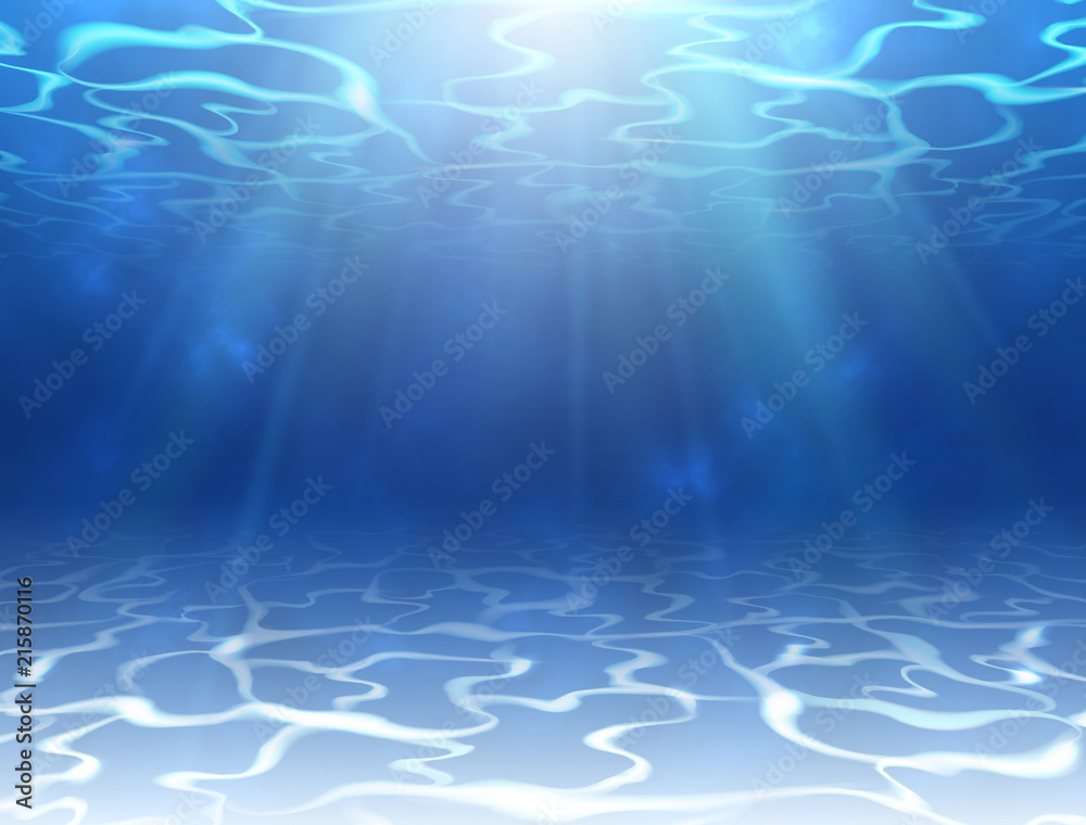 Realistic underwater design with ripple and waves. Underwater ...