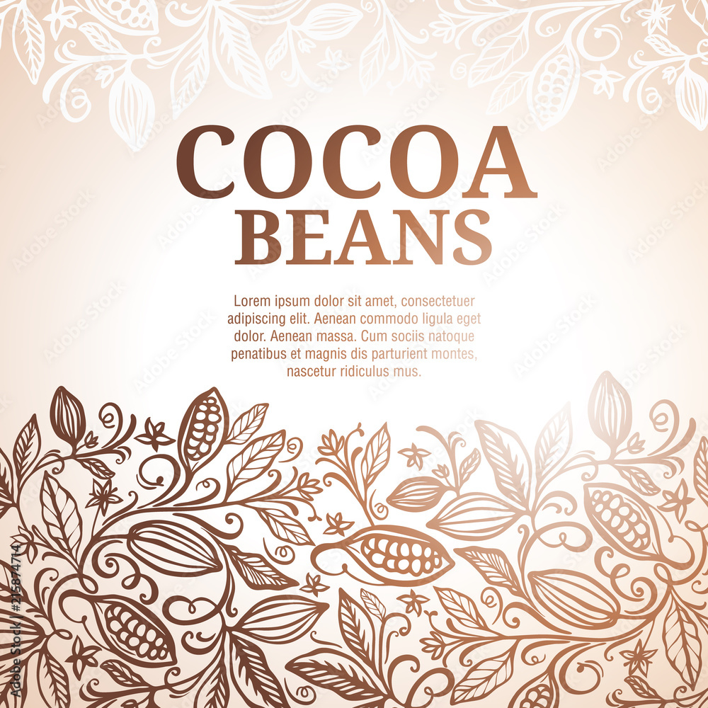 Cacao beans plant, Vector exotic cacao plants Stock Vector | Adobe Stock