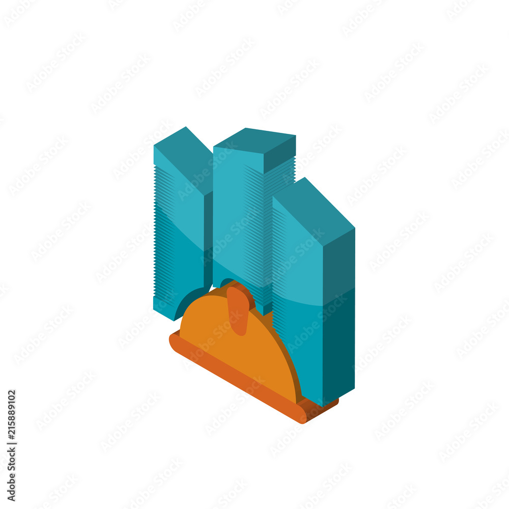 general contractor isometric right top view 3D icon Stock Vector ...