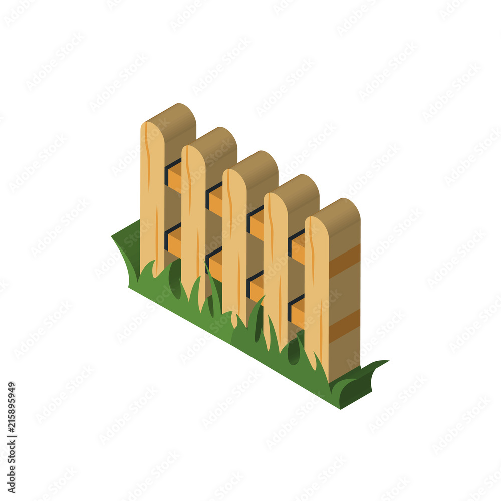 Fence isometric right top view 3D icon Stock Vector | Adobe Stock