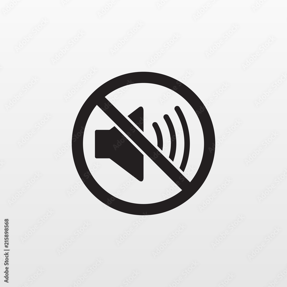 Silent mode icon isolated. Not sound vector, quiet sign. Modern simple ...