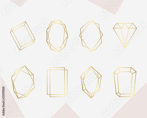 Luxury gold geometric frame collection. Design for wedding card ...