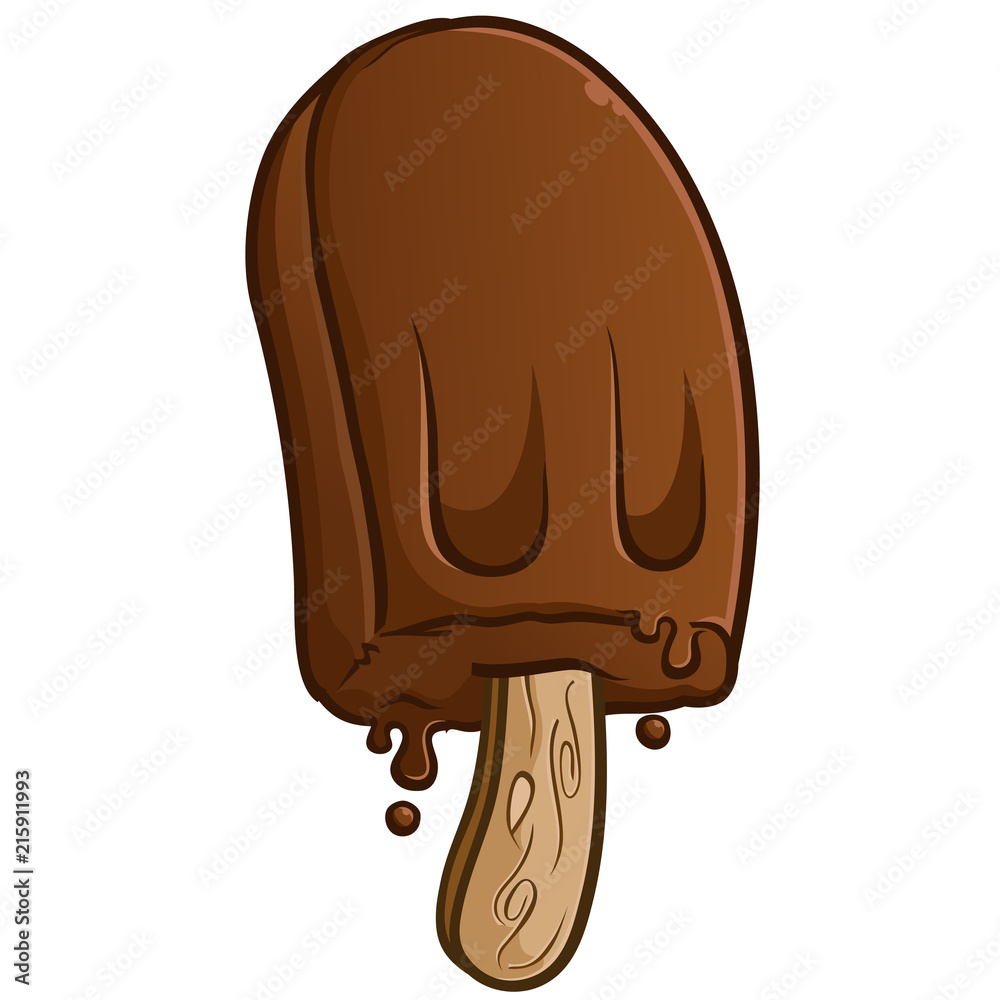 Fudge Popsicle Cartoon Illustration Stock Vector | Adobe Stock