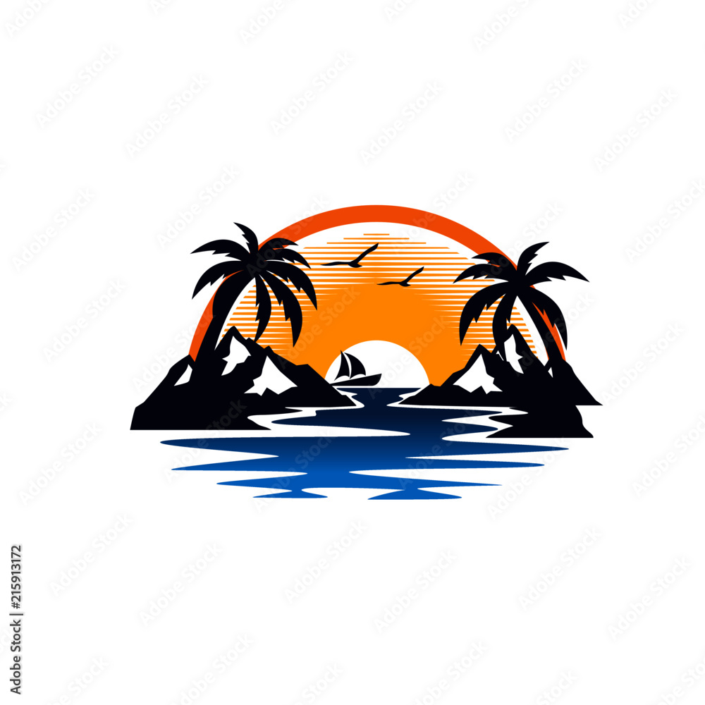 Beach Logo Vector