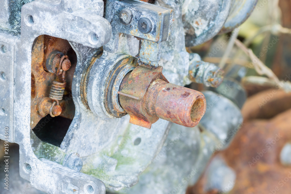 Repairing Ignition System of Old Car Engine Close Up Stock Photo ...